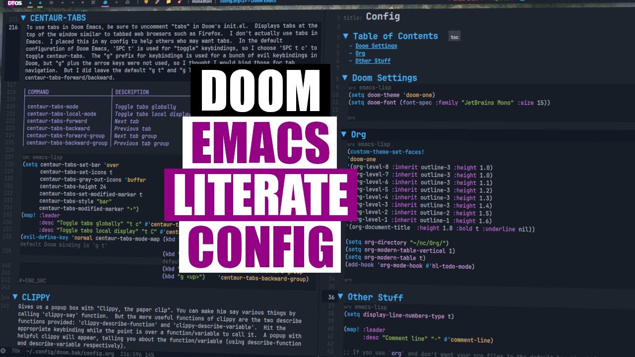 Doom Emacs And Creating A Literate Config