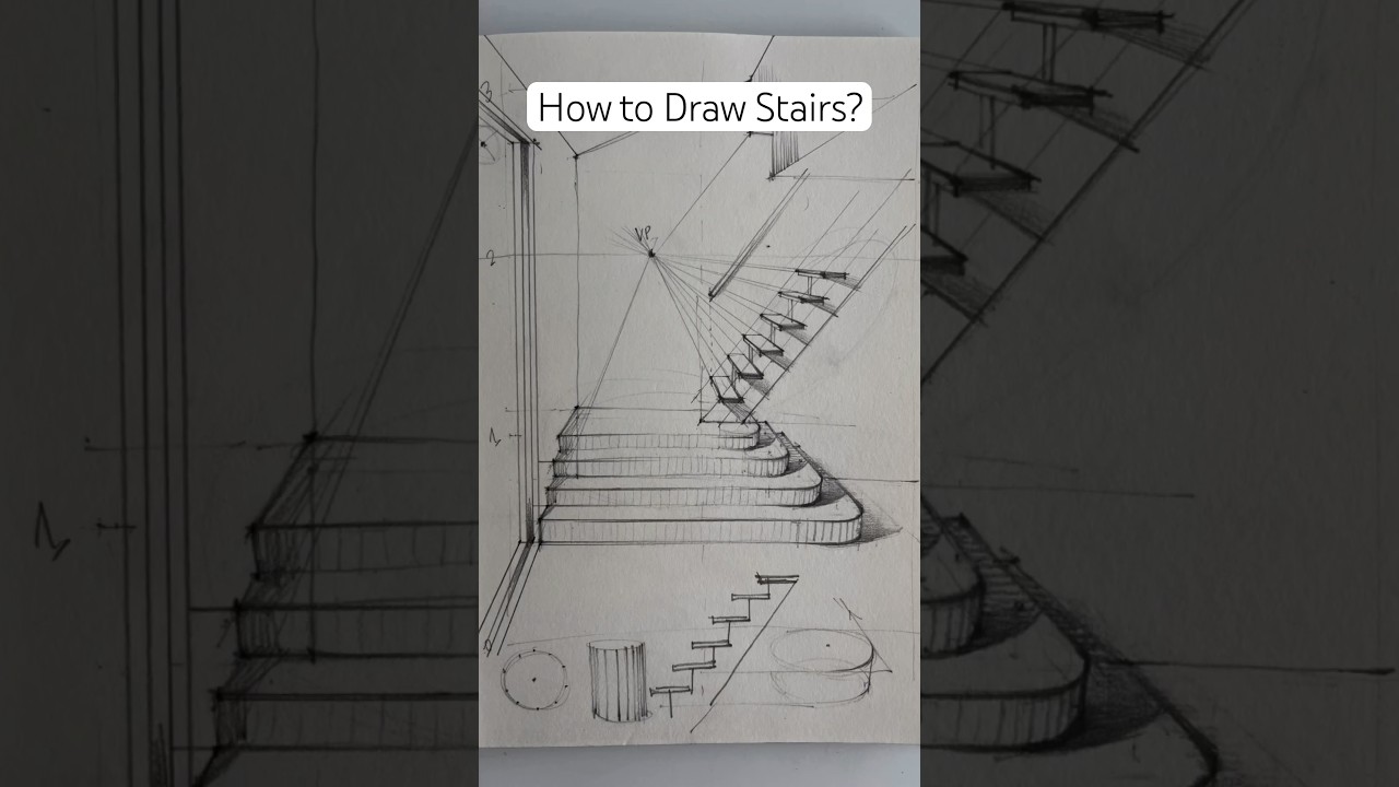 ✍️How to Draw Stairs in Perspective? #perspectivedrawing