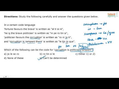 Coding and Decoding Tricks - Additional Example -14 - Reasoning Ability - TalentSprint Aptitude ...