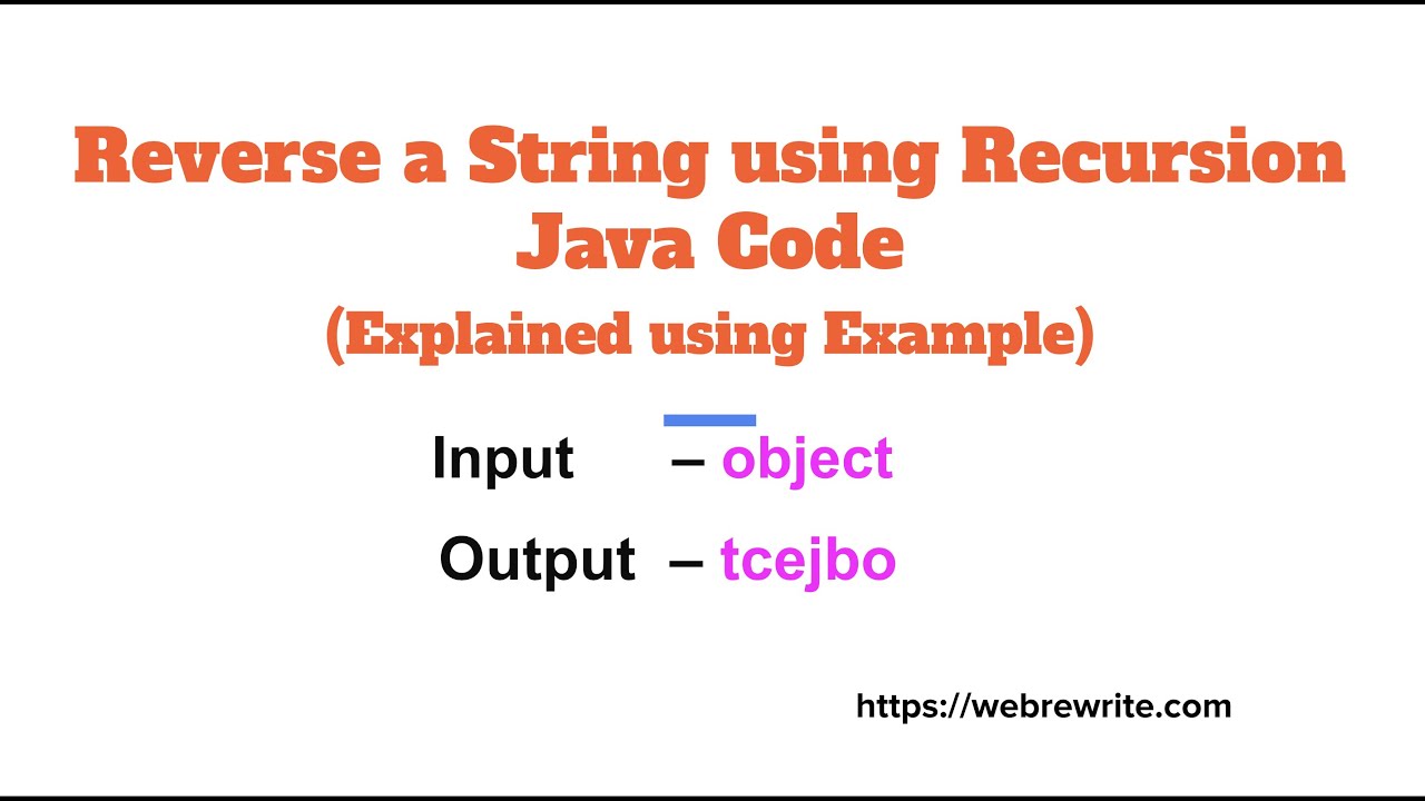 Java Program to Reverse a String using Recursion