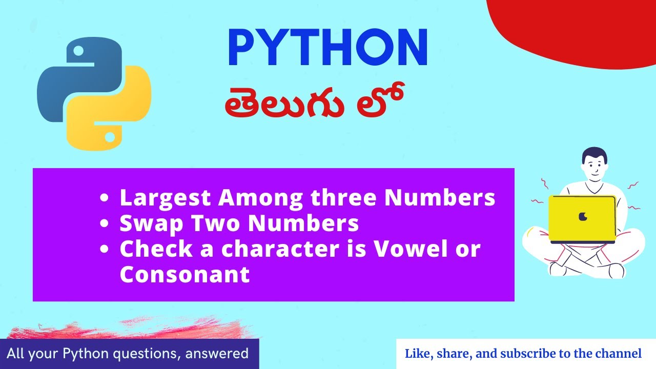 10 - Python Examples (Part-1) || Python in Telugu || Nerchuko || Python Coding in Telugu