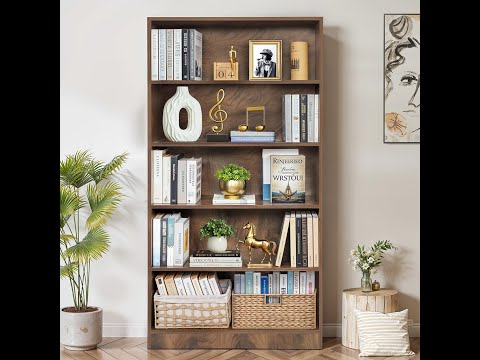 Book Shelf - 5 Tier Engineered Wood Book Rack Multipurpose Book Shelf - Assembly Video