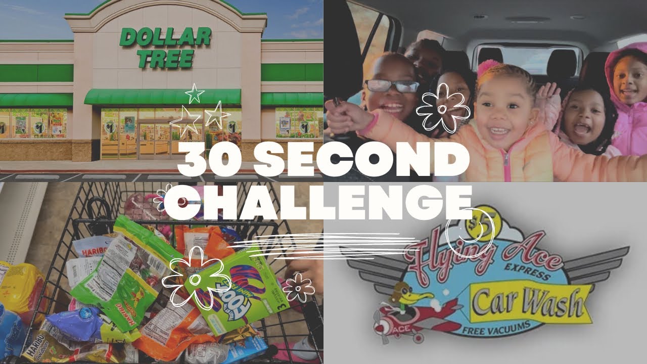30 Second Challenge #DollarTree // Carwash Prank