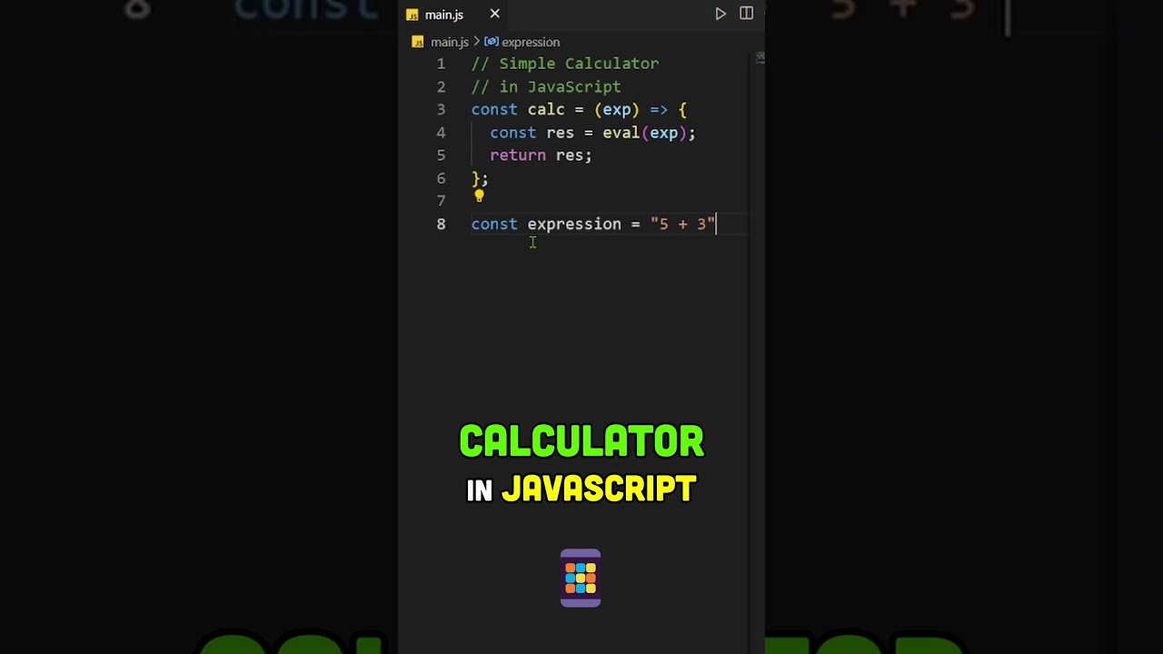 Simple Calculator in JavaScript! #javascript #programming #shorts