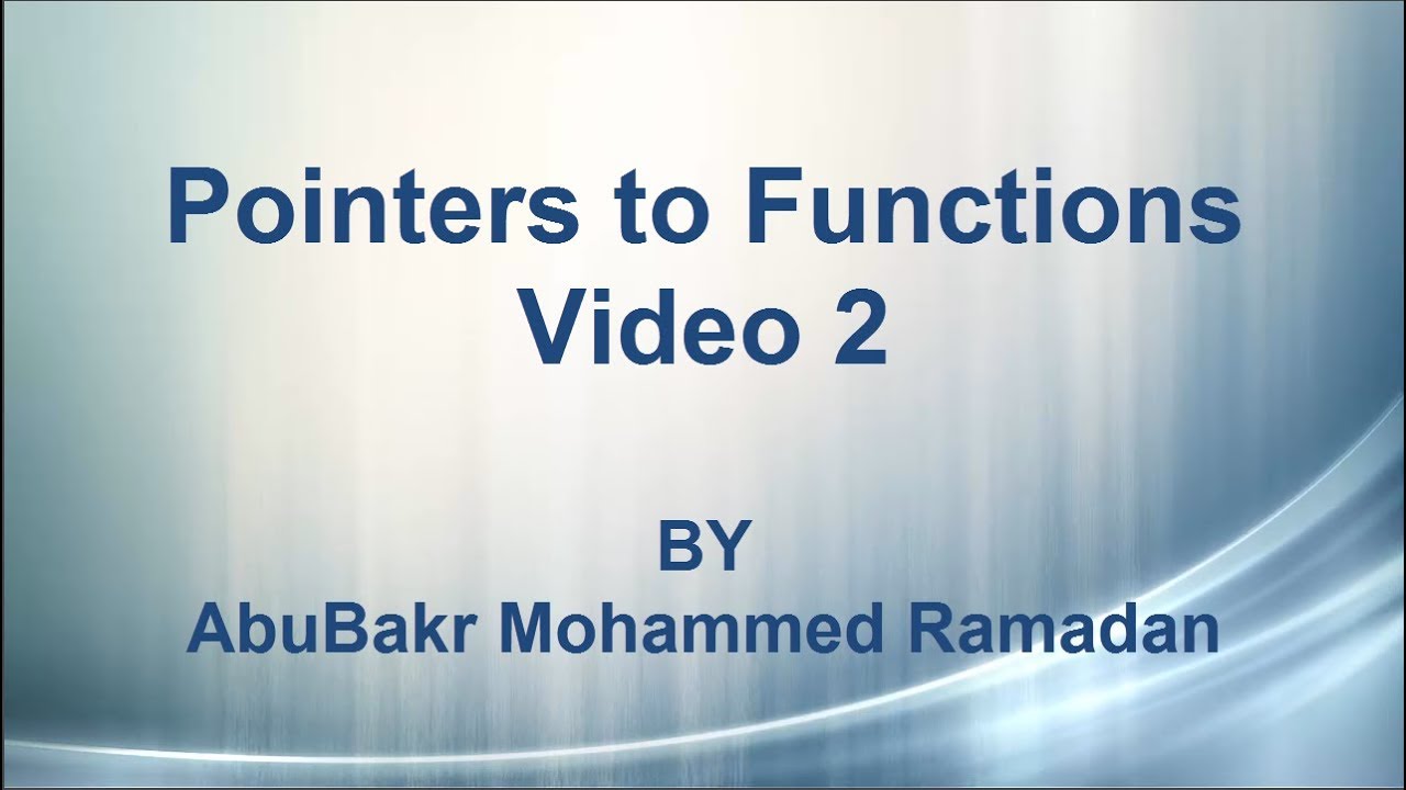 Pointer to function 2