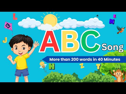 ABCD Song with 200+ Words | 40 Minutes Alphabet & Vocabulary Song for Kids #hopoe #kidslearning