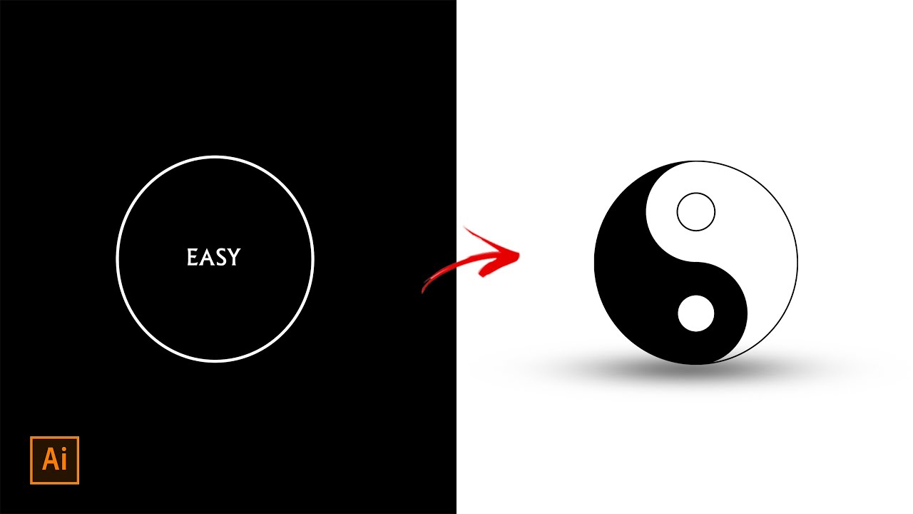 Yin Yang Symbol Illustrator Tutorial | Sk Graphics Studio