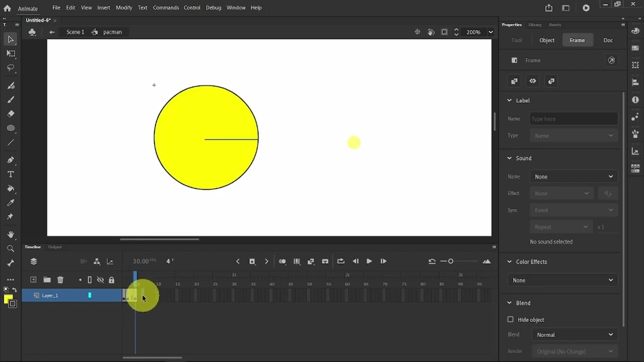 Using animated symbols to create Pacman