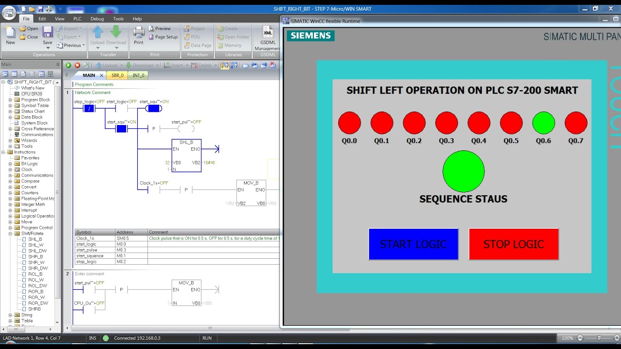PLC S7-200 Smart basic programming Shift Byte