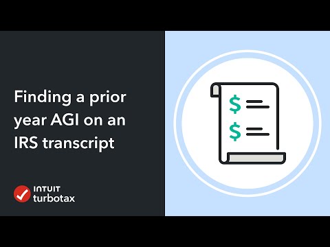 How to find a prior year AGI on an IRS transcript - TurboTax Support Video