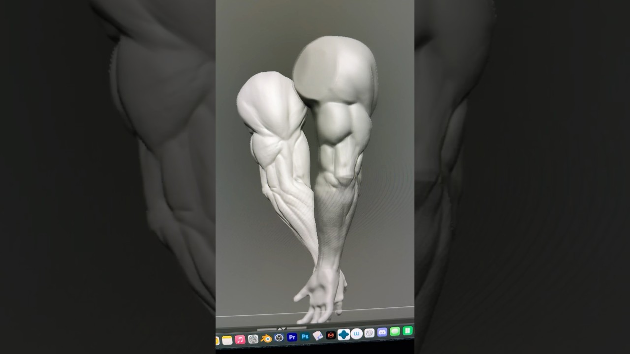 3D sculpting arm anatomy practice in zbrush #anatomy #3dsculpting #zbrush