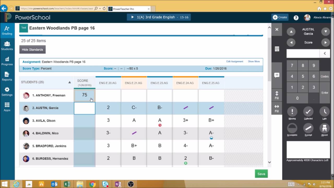 PowerTeacher Pro - How Do I Use the Grading Interface?