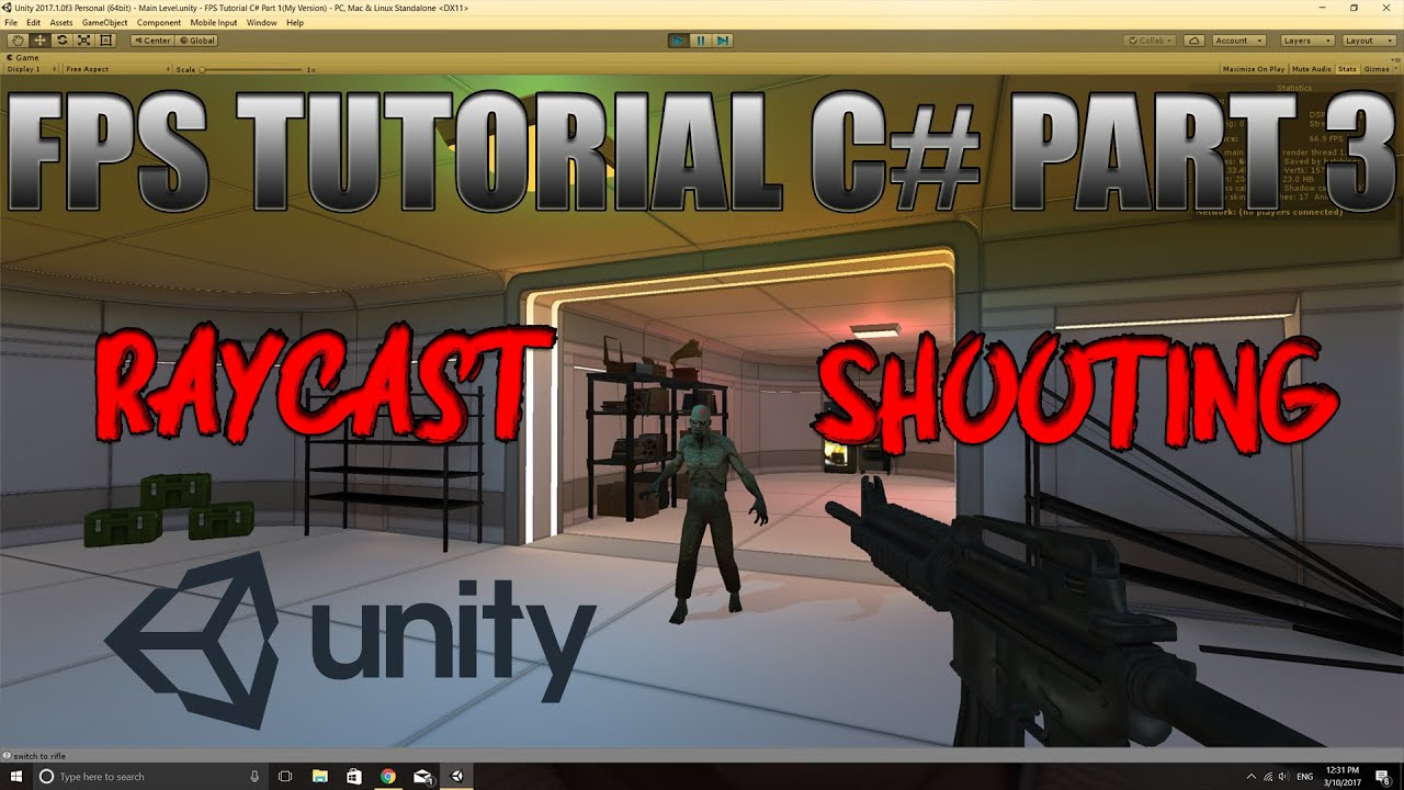 Unity FPS Tutorial C# Part 3 - HD - Raycast Shooting