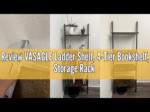 Review VASAGLE Ladder Shelf, 4-Tier Bookshelf, Storage Rack Shelves, for Living Room, Kitchen, Offic
