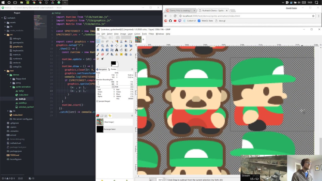 WebGL2 Sprite Animation - Day 19 - Nuthatch Game Engine