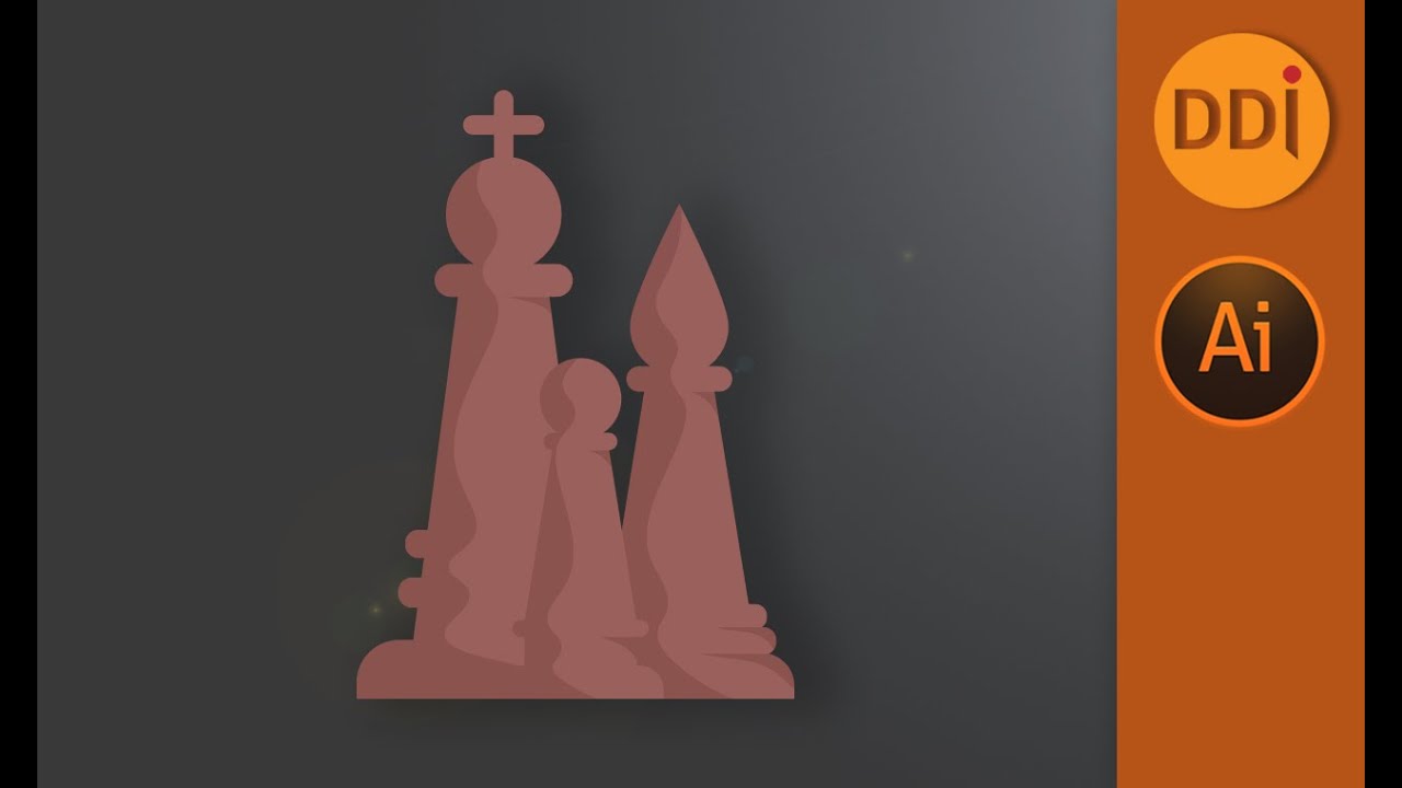 How to draw chess pieces. Vector illustration tutorial. 👍