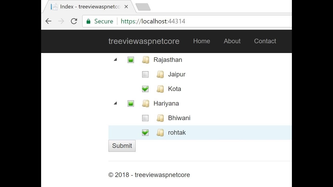 Implement TreeView in ASP.NET CORE