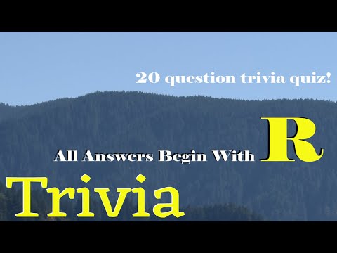 GENERAL KNOWLEDGE TRIVIA - Answers that Begin with "R" - 20 Questions - {ROAD TRIpVIA- ep:60]