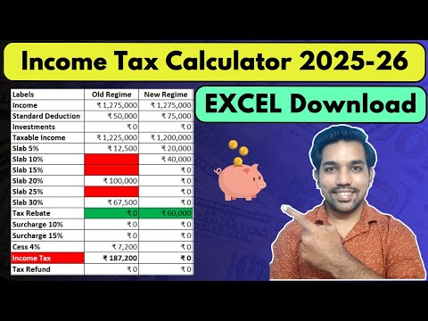 Income Tax Calculator 2025-26 Excel DOWNLOAD | New vs Old Tax Regime in hindi