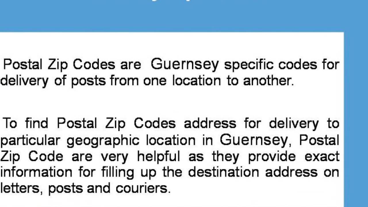 About Guernsey Postal Zip Code Finder