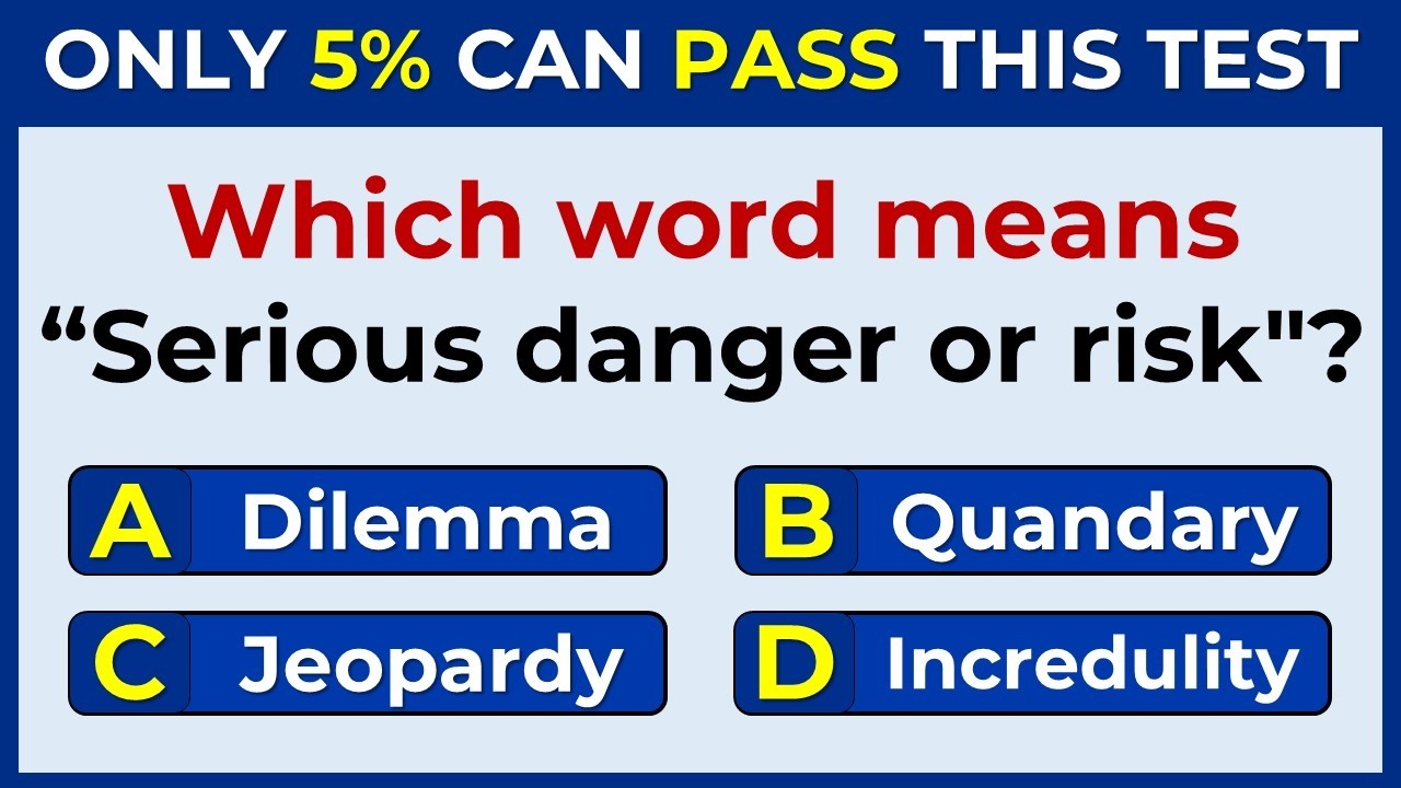 Only 5% Can Pass This Test | Match The VOCABULARY Words