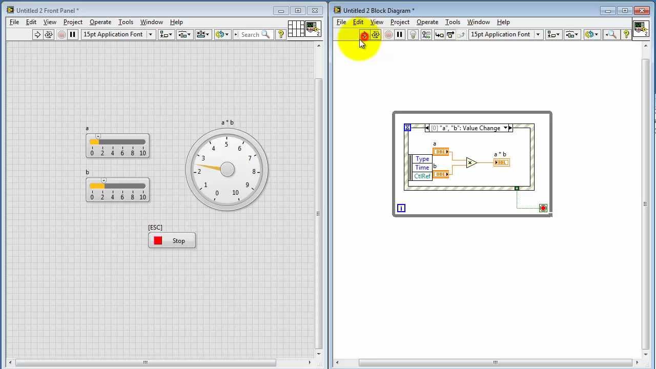 NI LabVIEW: Event structure for interactive front panel