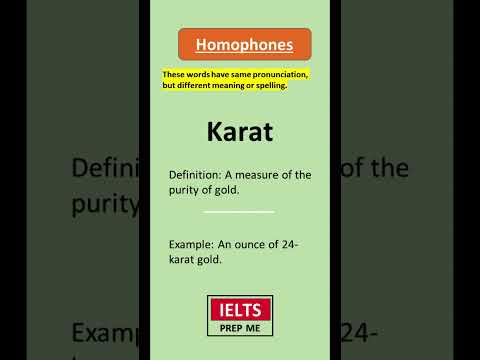 Homophones - Karat, Carat, Carrot, Caret