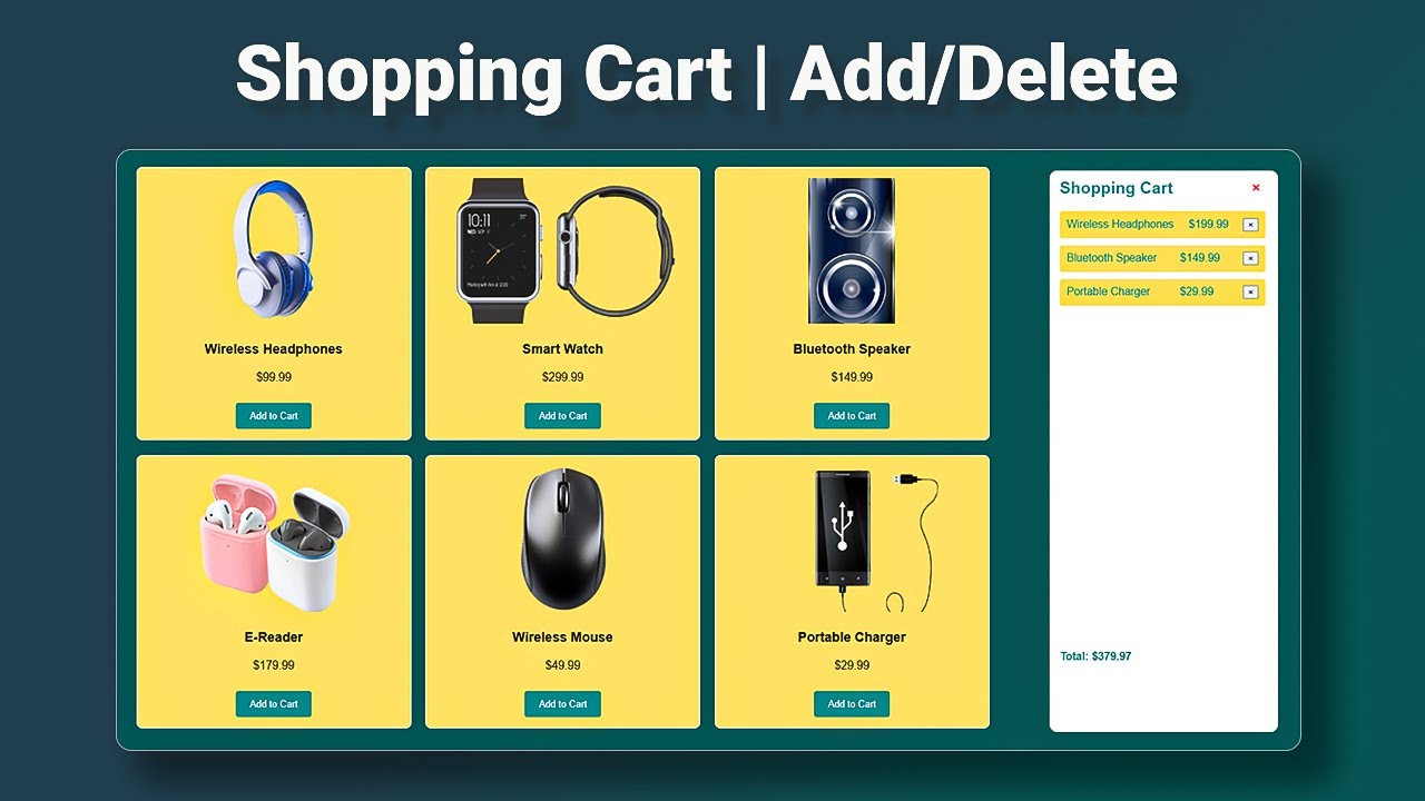 🛒 Dynamic Shopping Cart Tutorial 2025: Add/Delete Items with HTML CSS JavaScript | MZCode01 #coding