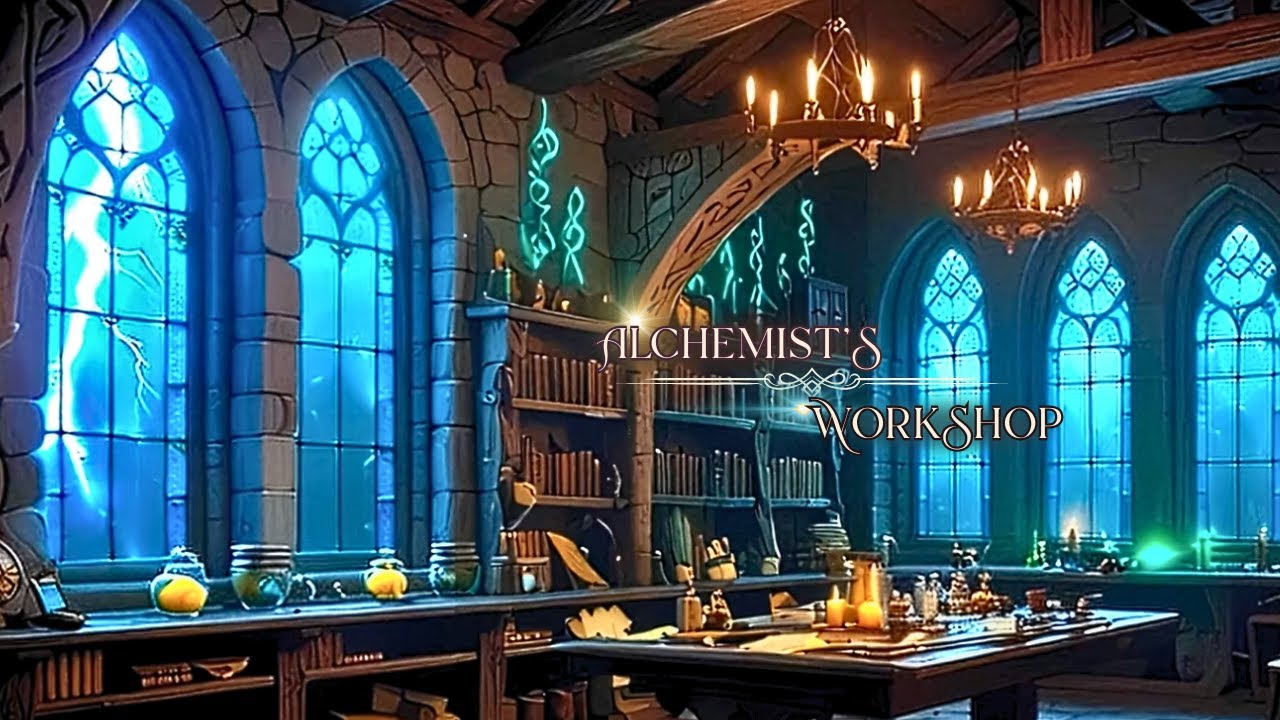 Stormy Alchemist's Workshop - Ambience & Music for Studying, Reading, and Relaxing