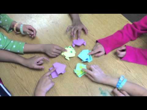Grade 1 – Origami – Jumping Frogs – Conant Elementary Art