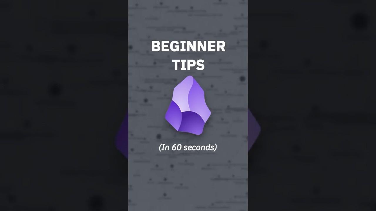 OBSIDIAN BASICS for BEGINNERS (in 60 Sec.)