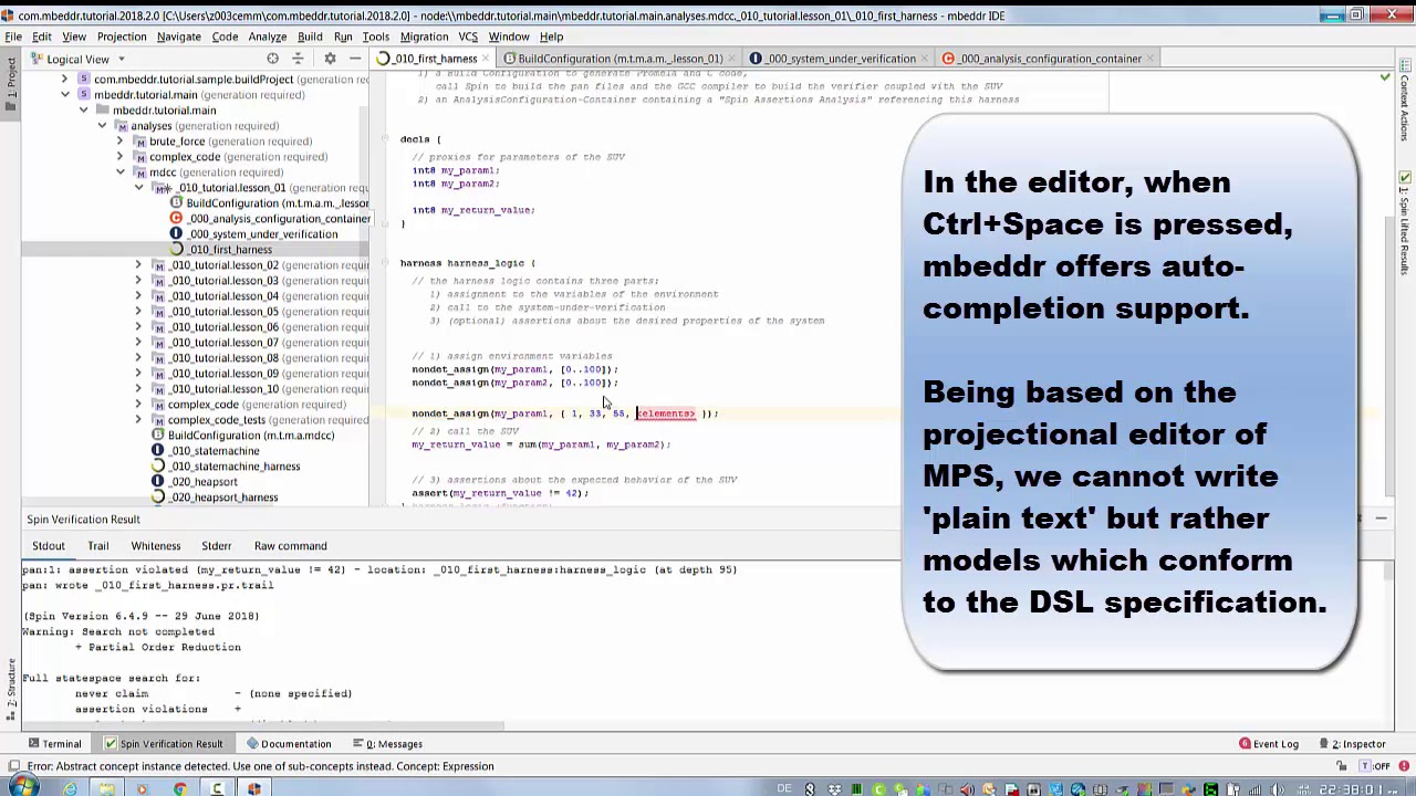 Model-driven Code Checking with mbeddr