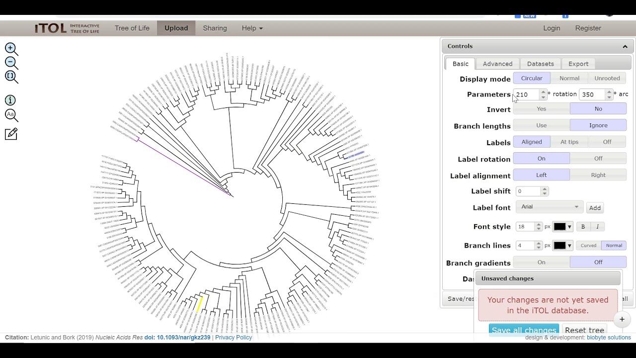 Create phylogenetic trees with clustalw on remote computer & pscp | puTTy, SSH | iTol visualization