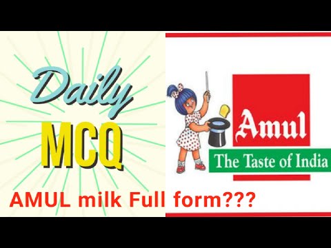 AMUL full form || AMUL the taste of India || AMUL milk || #dailymcq #fullform #gk #amul