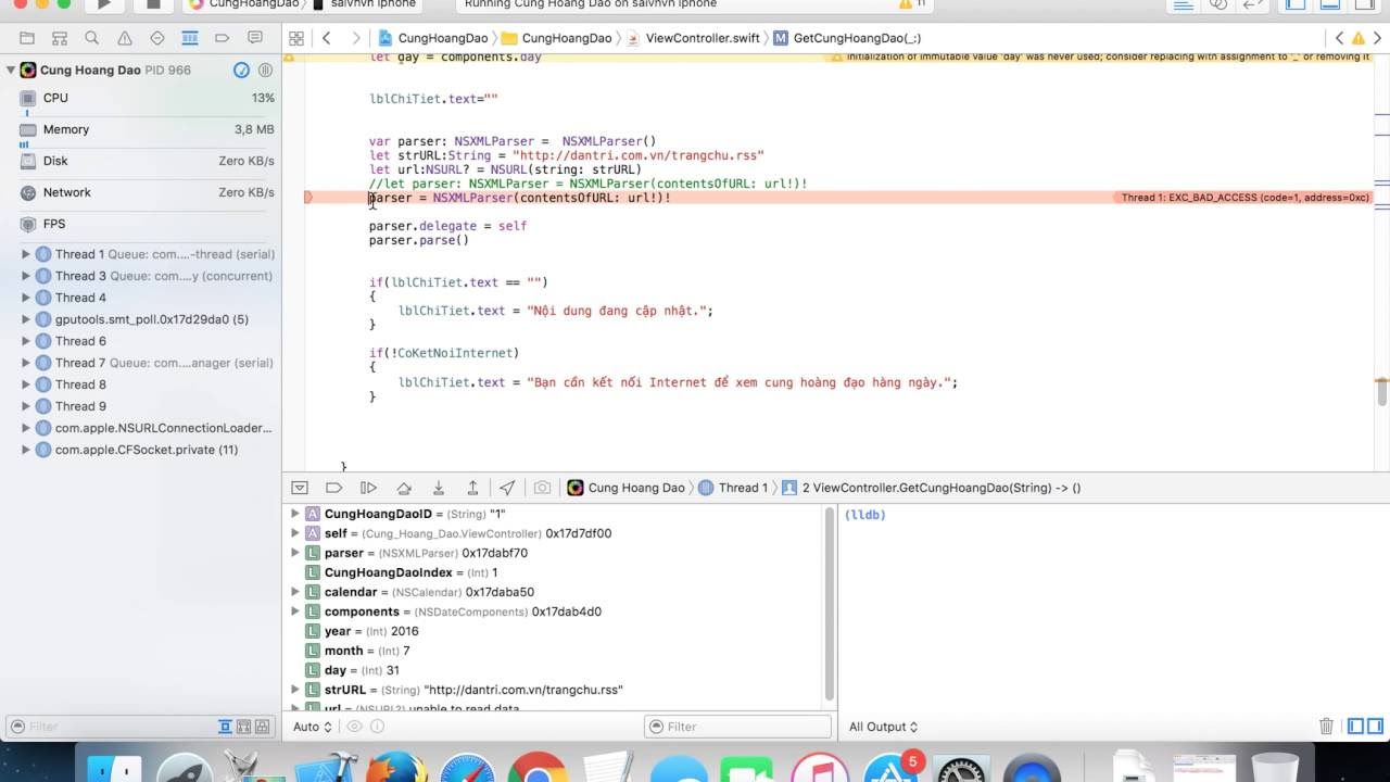 XCode Fix Issue: EXC_BAD_ACCESS (code=1, adress=0xc) NSXMLParser . Stack Overflow