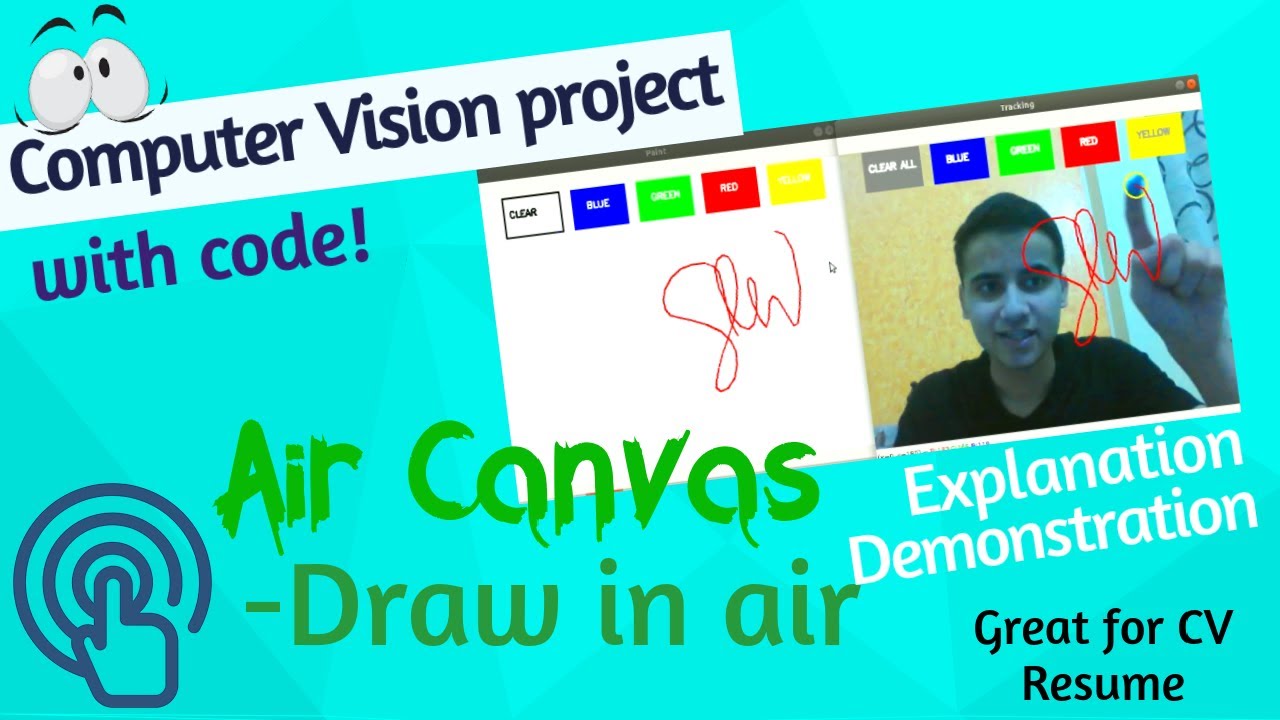 Computer Vision Project | Air Canvas | Project with code and best for resume | Python OpenCV Project