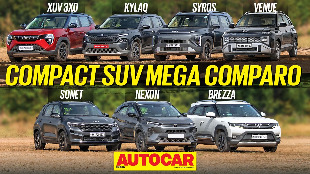 Hyundai Venue vs Tata Nexon vs Maruti Brezza vs Mahindra XUV3XO vs Skoda Kylaq vs Kia Sonet vs Syros