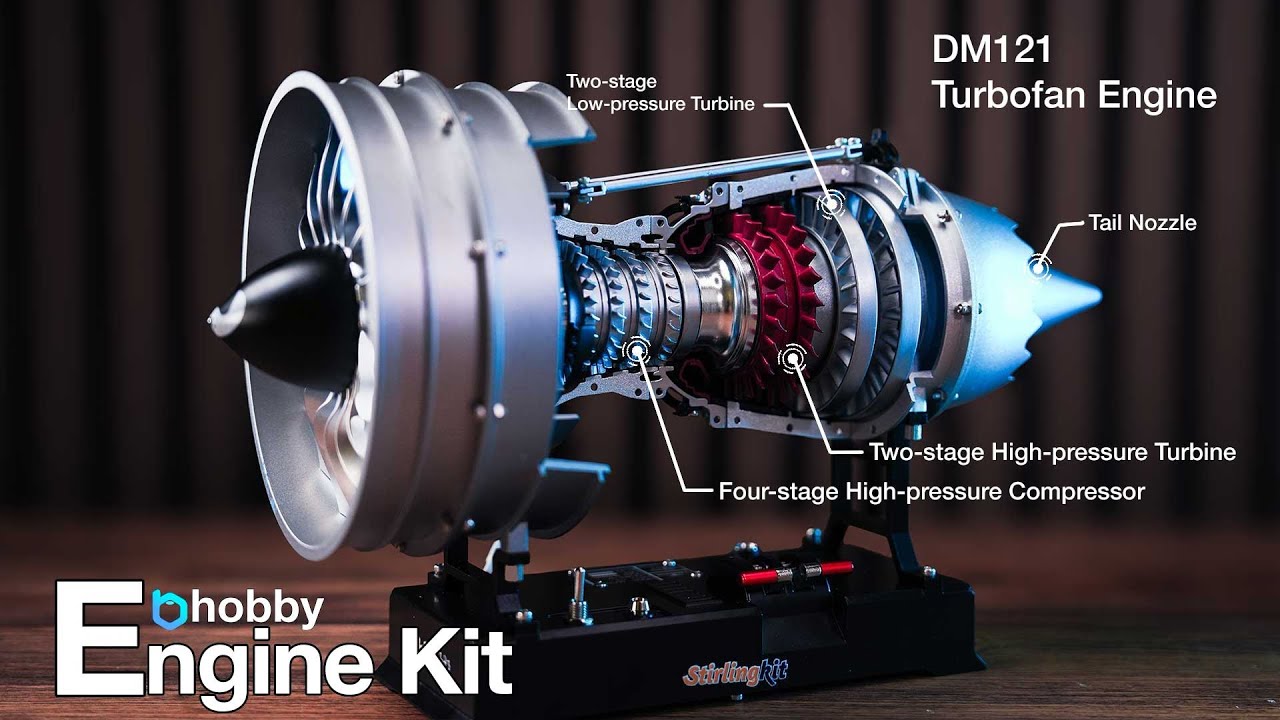 Dual Spool Cutaway Turbofan DM121 Engine Model Kit | Speed Build