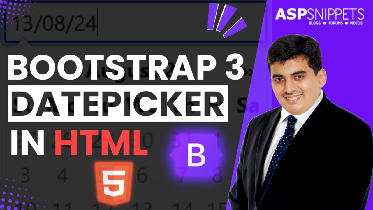 Implement Bootstrap 3 DatePicker in HTML