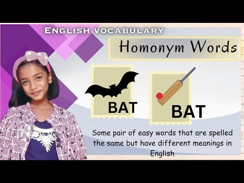 Homonym words that are spelled the same but have different meanings || Sneha Laxme