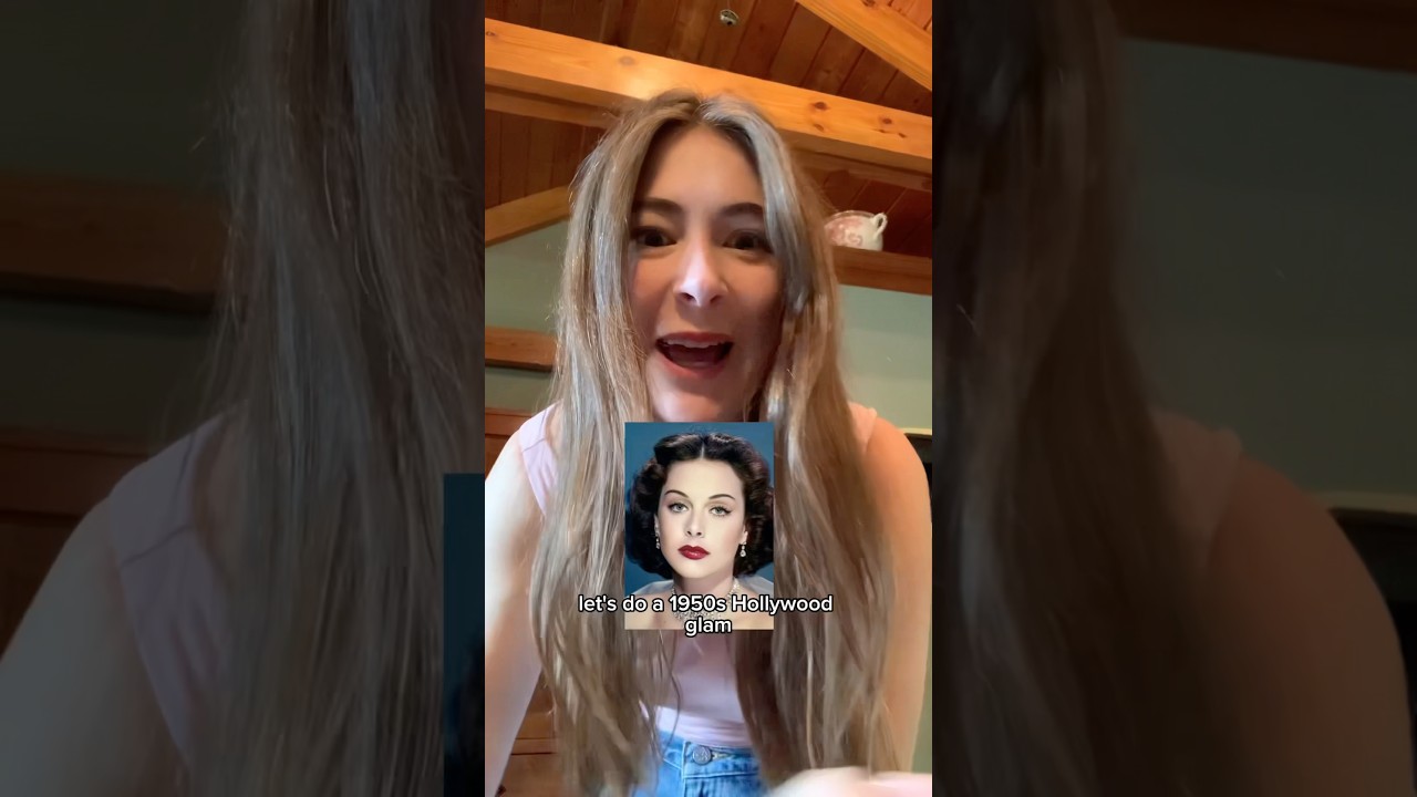 How to do 1950s hair/makeup! 👄 #1950sstyle #1950smakeup #1950shair #vintagehair