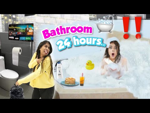 Living in a Bathroom for 24 hours! 🚽🛁