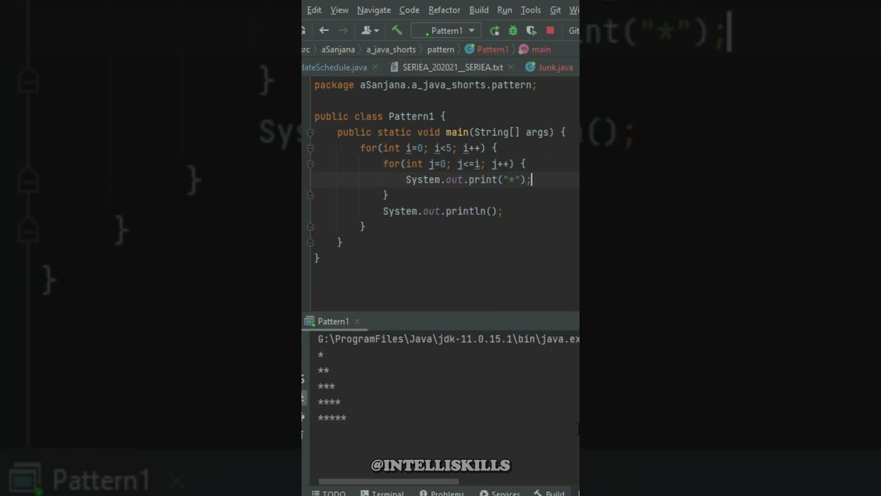Java Pattern Program - 1 #shorts #java