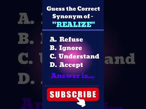 Guess the Synonym of - "Realize". #shorts #youtubeshorts #shortsvideo