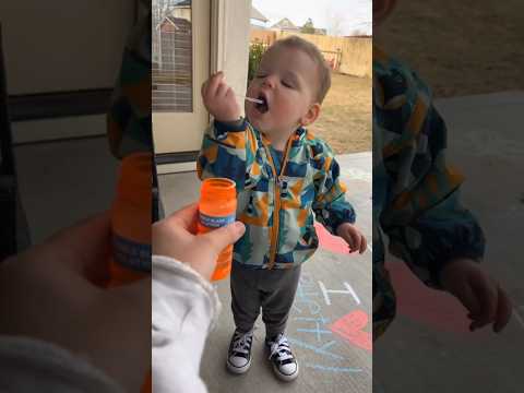 WHEN THE KID TRIES TO MAKE A BUBBLE
