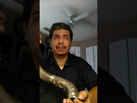 Sterling Silver Ornate Shofar repaired for Saw Dwight Kacher of Daly City CA