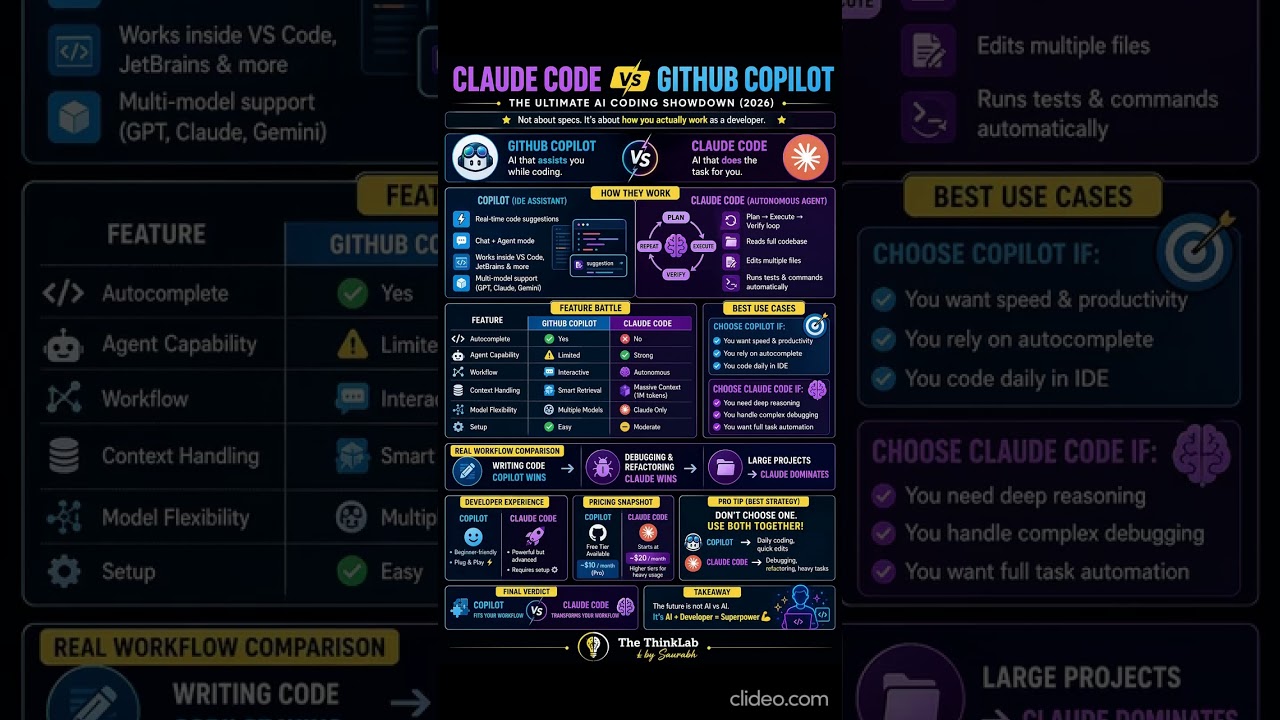 🚀 Claude Code vs GitHub Copilot — The Real AI Coding Battle (2026)