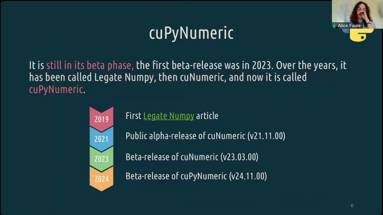 Webinar - Python GPU computing (Cunumeric, cuPy, JAX, Pytorch)