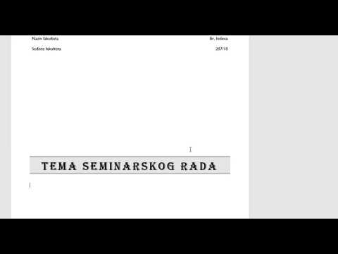 Trikovi za pisanje seminarskih u Wordu