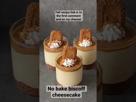 No-Bake Lotus Biscoff Cheesecake Recipe | Cookie Butter Cheesecake Recipe | Cheesecake shots